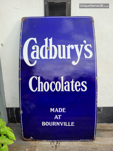 Genuine Early CADBURY's CHOCOLATES Enamel Sign Advertising LARGE 57" x ...