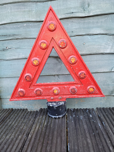 PreWarboys Warning Triangle ROAD SIGN with glass reflectors Royal Label ...