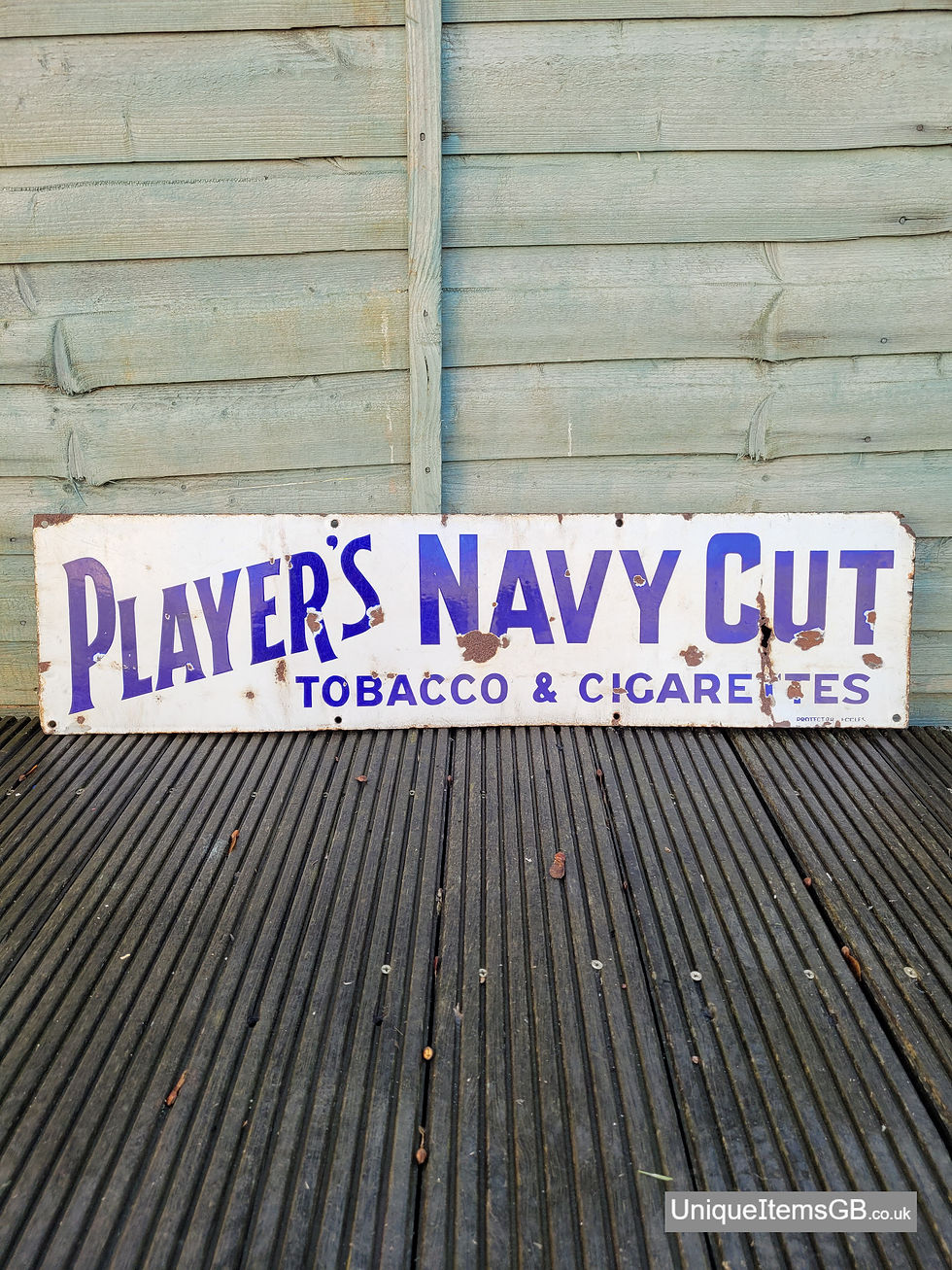 Original Players Navy Cut Tobacco & Cigarettes Enamel Sign 36" x 9 ...