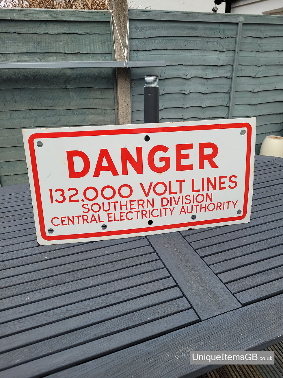 Original DANGER 132000 Volt Lines Southern Division Enamel sign ...
