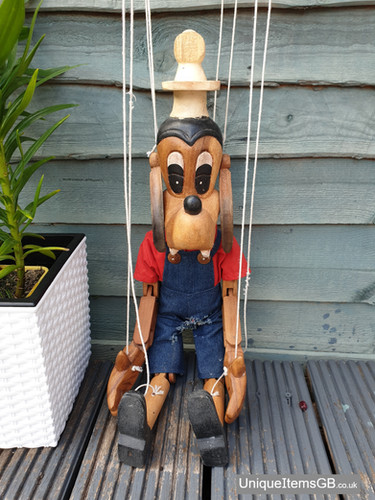 VINTAGE CARVED WOOD GOOFY JIG DOLL FOLK ART PUPPET 60cm | UniqueItemsGB ...