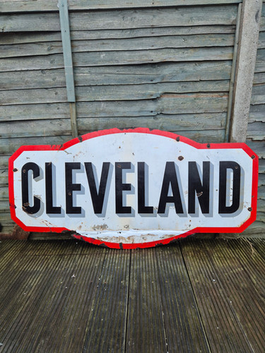 Genuine 1930 CLEVELAND enamel sign porcelain LARGE 58" x 28.5 ...