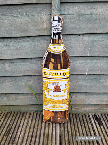 CASTILLON Superior Old Brandy Enamel Sign 18" x 4.5" | UniqueItemsGB.co.uk