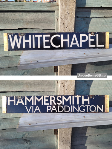 London Underground WHITECHAPEL / HAMMERSMITH Enamel Tube Destination ...