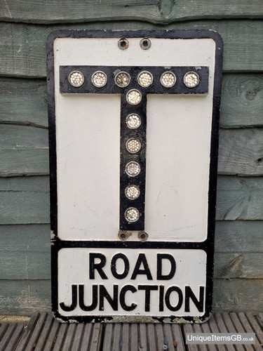 PreWarboys T ROAD JUNCTION Road Sign with glass reflectors by GOWSHALL ...