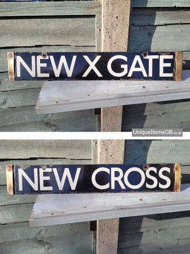1930s London Underground NEW X GATE / NEW CROSS Enamel Tube Destination ...