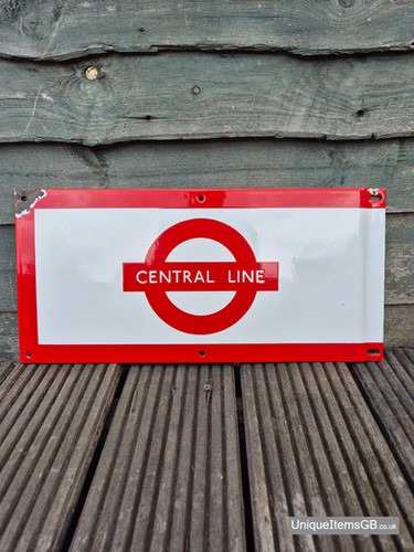 Genuine London Underground CENTRAL LINE Enamel Sign 19" x 9 ...