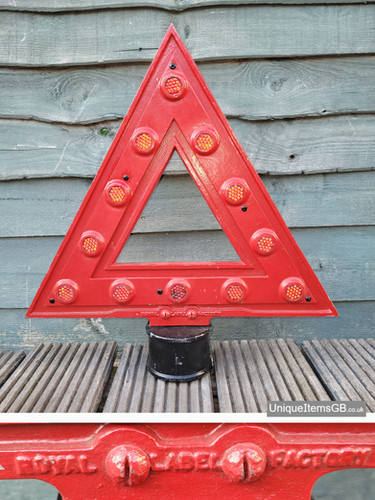 PreWarboys Warning Triangle ROAD SIGN with glass reflectors Royal Label ...