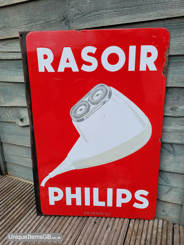 Early Double Sided Flange Philips Enamel sign Plaque emaillee 65cm x ...