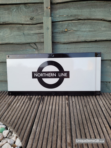 Genuine London Underground NORTHERN LINE Enamel Sign 20" x 9 ...