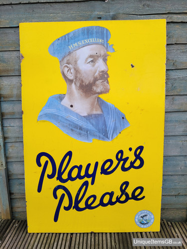 Early 1890s Genuine PLAYERS PLEASE Enamel Sign 34" x 22.5 ...