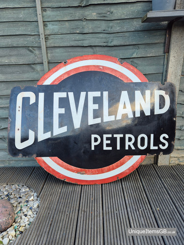 Genuine Early CLEVELAND PETROLS Enamel Sign Automobilia 48" x 39 ...