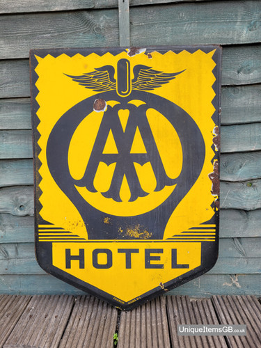Genuine AA HOTEL Enamel Sign by FRANCO SIGNS Automobilia 31" x 22 ...