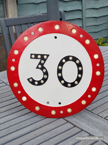 30MPH ROAD SIGN with reflectors by Gowshall Limited 12inch ...