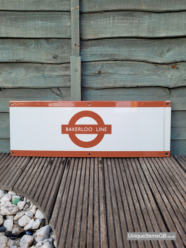 Genuine London Underground BAKERLOO LINE Enamel Sign 26" x 9 ...
