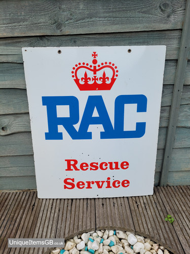 Genuine Double Sided RAC Enamel Sign 25" x 21" | UniqueItemsGB.co.uk