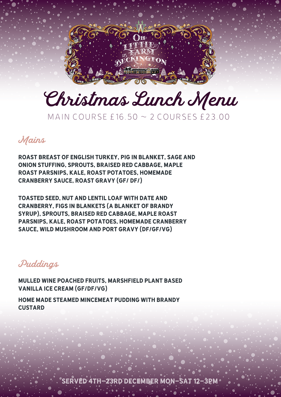 White Row Cafes Irresistible Festive Menu Revealed!