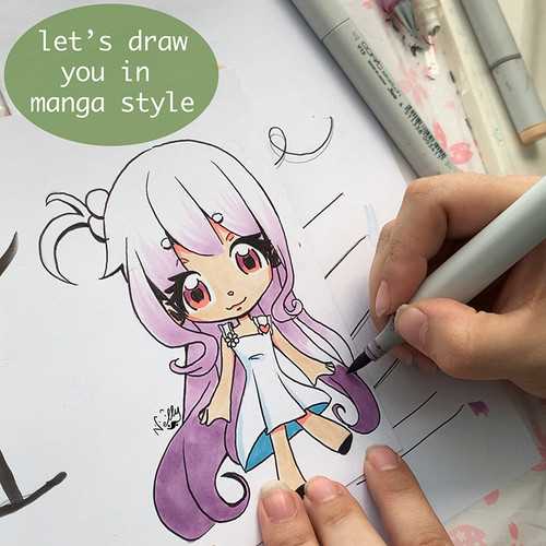 Custom manga drawing - digital or on card | Studio Subi