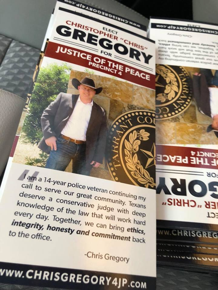 Christopher "Chris" Gregory, Justice of the Peace, Precinct 4, Tarrant