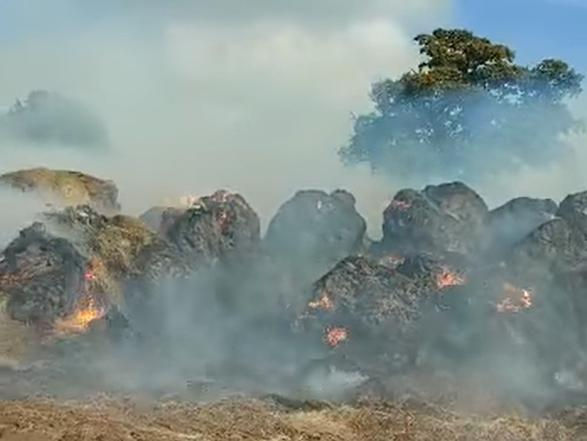 Rural Crime Alert - Fire on Semley Common Shaftesbury was haybales