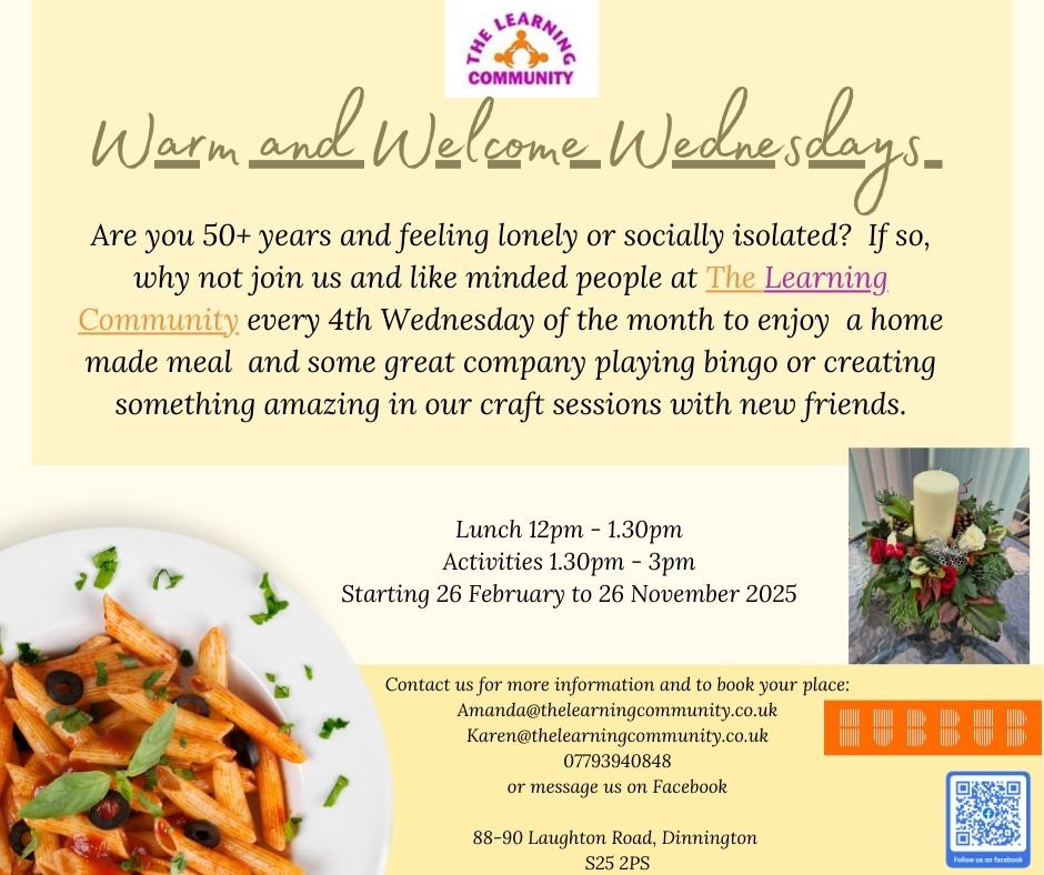 Welcome Wednesdays Social Lunches - The Learning Community Sheffield