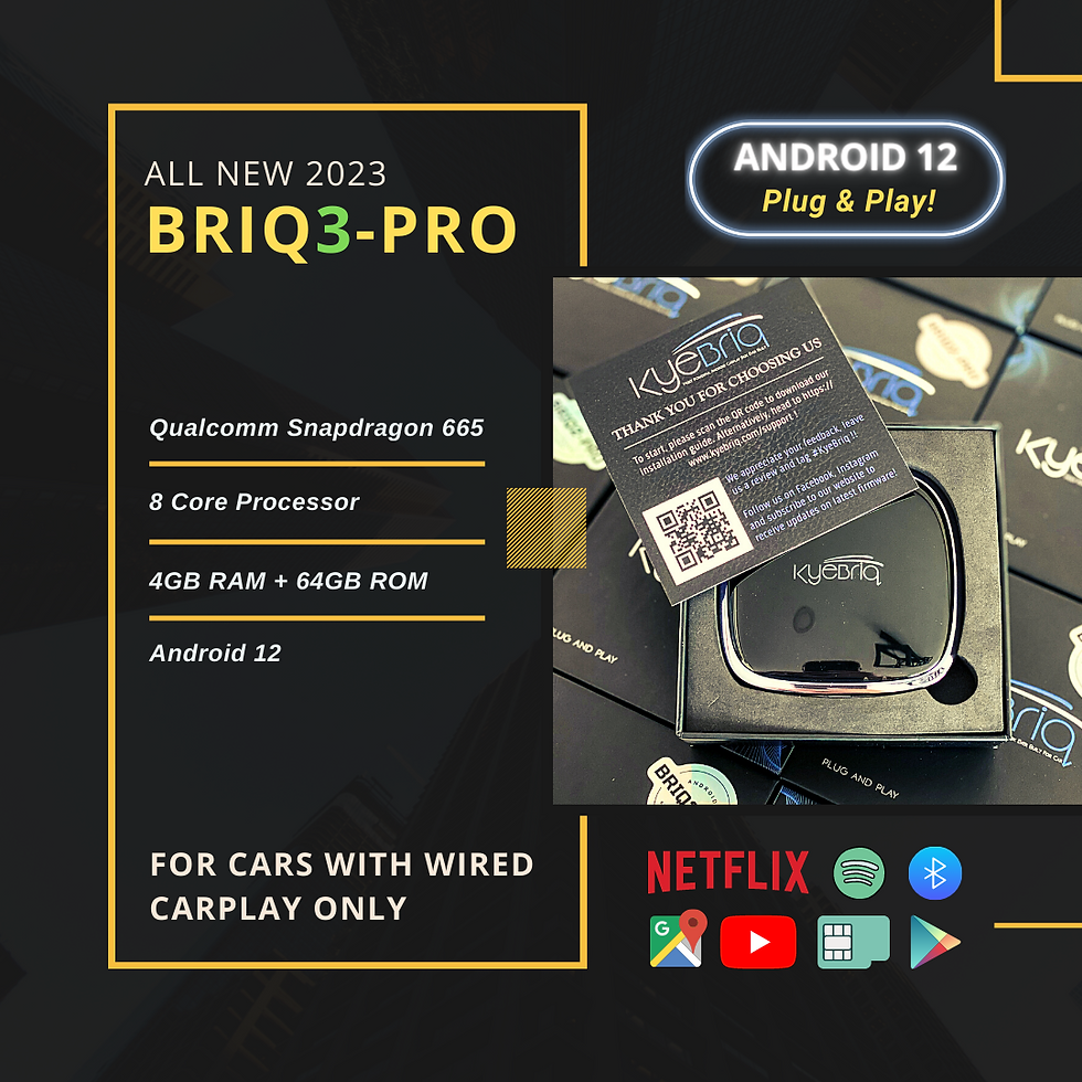 KyeBriq | BRIQ3-PRO Android Box for Car | Q2-LITE Wireless Carplay Adaptor