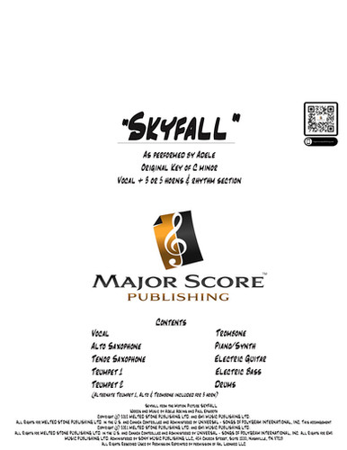 Skyfall (Adele) - Vocal Chart | Major Score Pub.