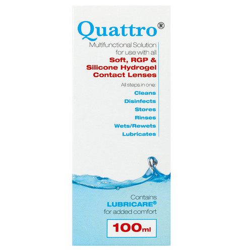 Quattro Multifunctional Contact Lens Solution 100ml pack | myeyes| 9.5
