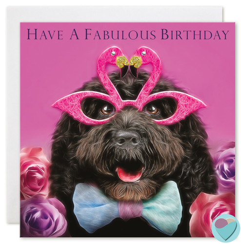 Cockapoo Birthday Card 'HAVE A FABULOUS BIRTHDAY' | juniperlove