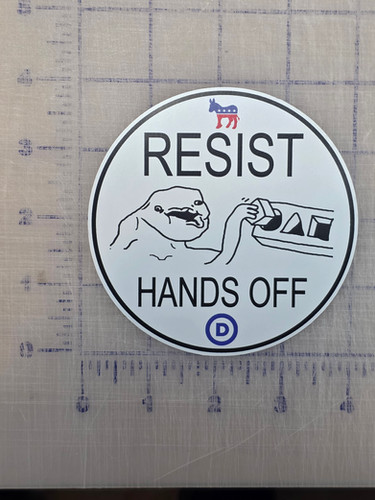 Resist Hands Off Retard 4" Sticker Outdoor di cut peel and stick funny ...