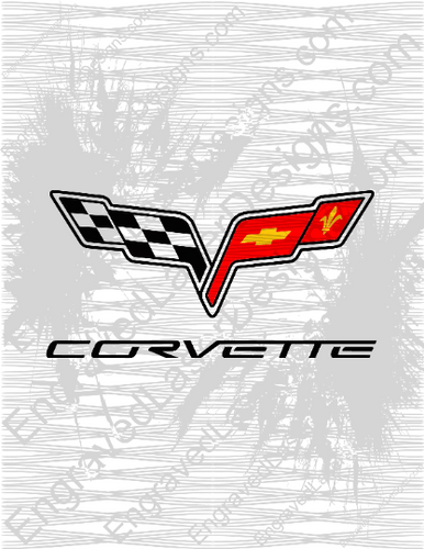 Corvette Flags Chevrolet Classic Logo 2005, Vector, Car, Emblem, SVG ...
