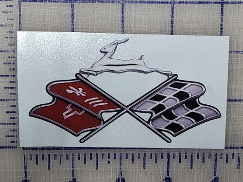 Chevrolet Impala and Race Flags Winning 4" decal | EngravedLaserDesigns