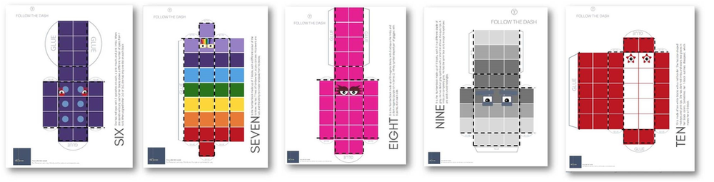 NUMBERBLOCKS Free Printable Paper Toy Template (6-10)