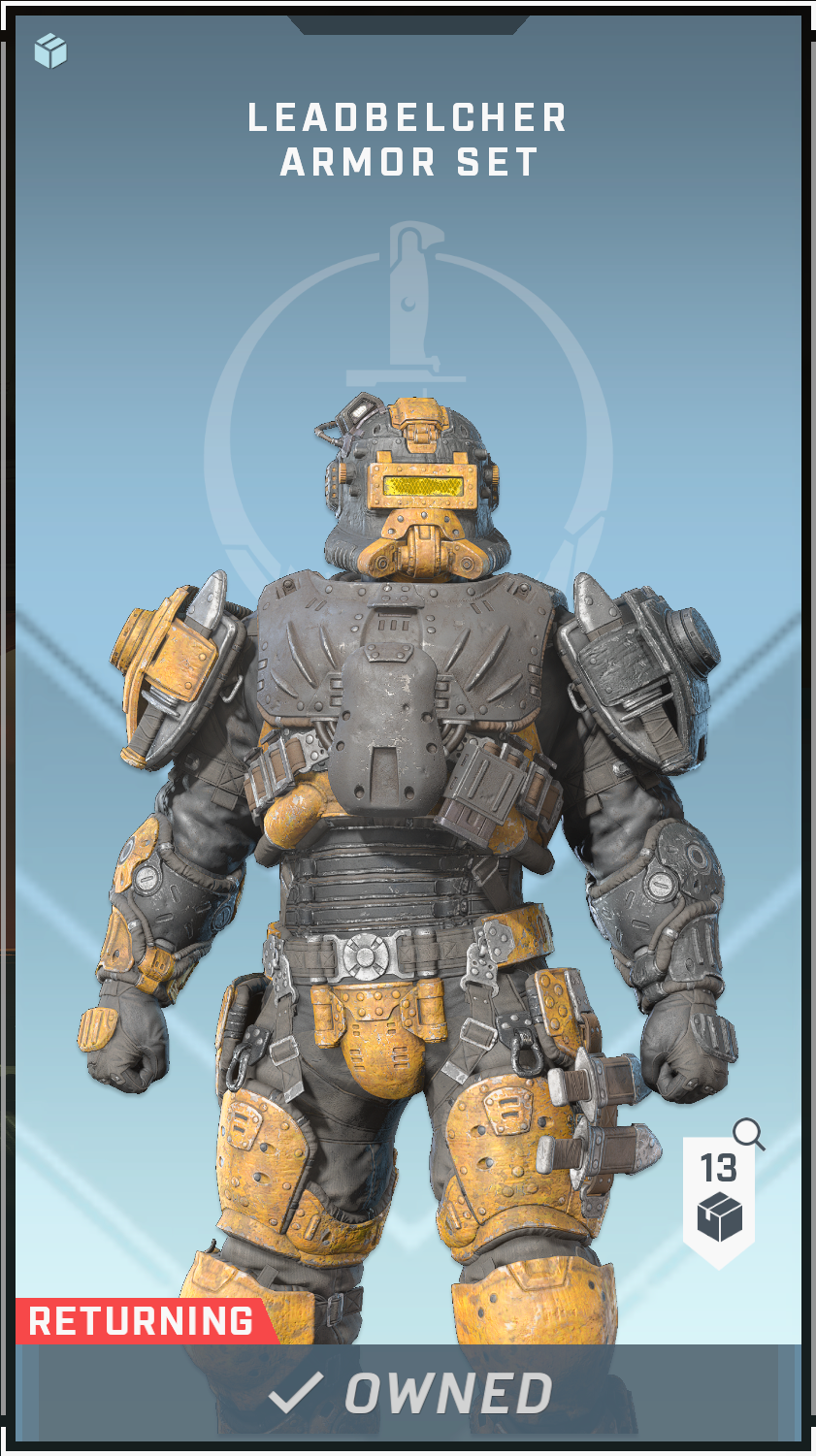 Leadbelcher Armor Set - Shop Listing | Infinite News