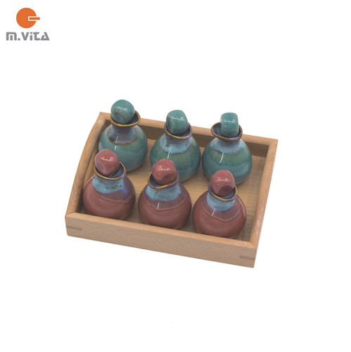 Smelling Jars with Wooden Tray Olfactory Sense Activity Montessori | M ...