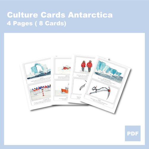Culture Cards Continent Flashcards Antarctica | Themontessoricompany