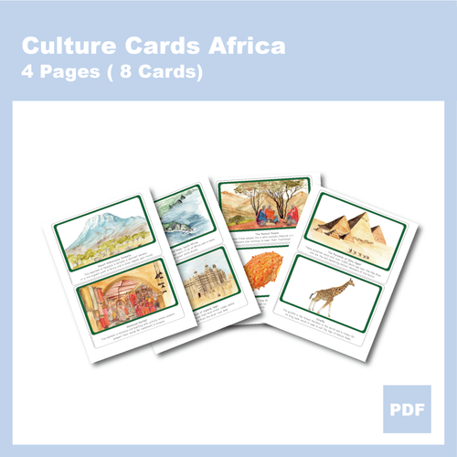 Culture Cards Continent Flashcards Africa | Themontessoricompany