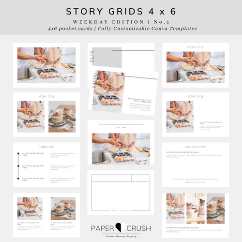 STORY GRIDS 4x6 | Weekday Edition No.1 | Paper Crush Design