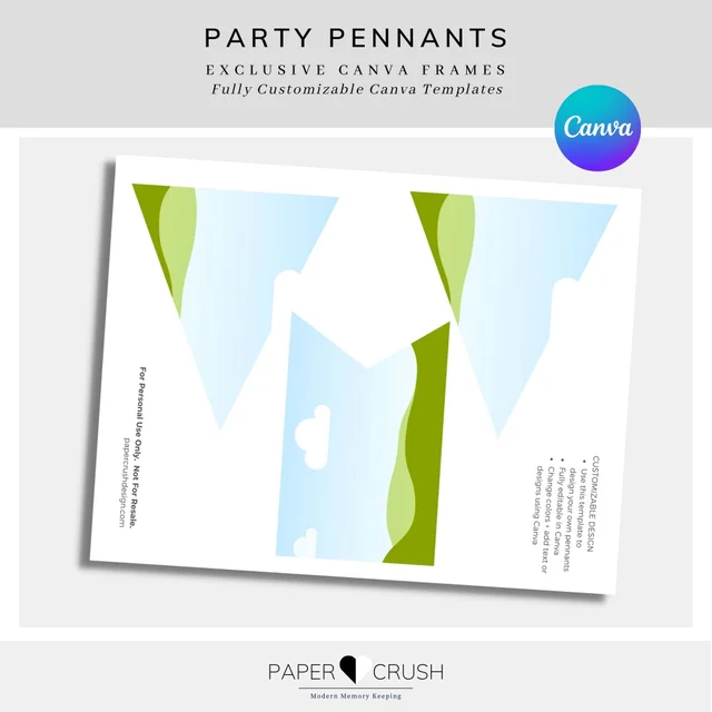 Party Pennants | Custom Canva Frame | Paper Crush Design