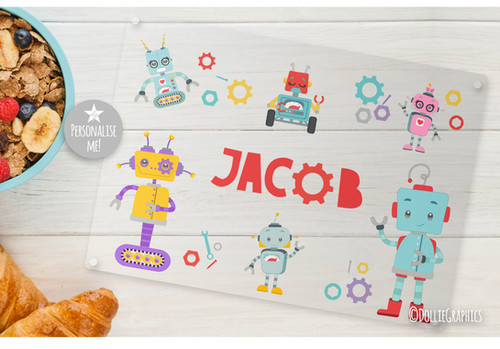 Personalised Acrylic Placemat - Robot | Dollie Graphics