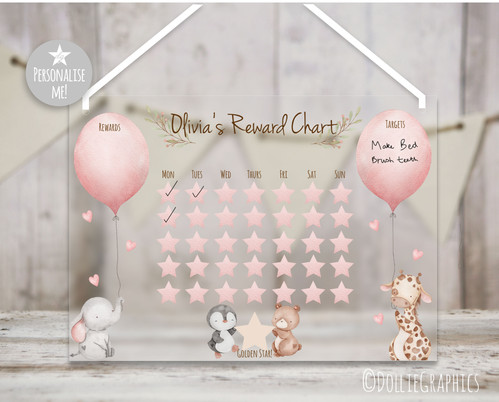 Personalised Balloon Animal Reward Chart | Dollie Graphics