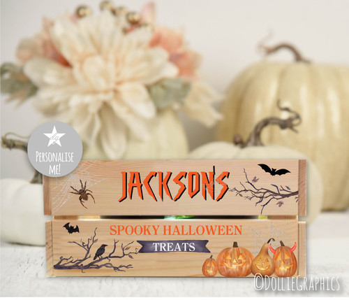 Personalised Halloween Pumpkin Box | Dollie Graphics