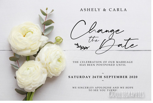 Digital Download Change the Wedding Date | Dollie Graphics