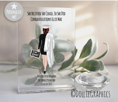 Personalised Graduation Plaque White | Dollie Graphics