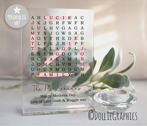 Personalised Family Acrylic Word Search | Dollie Graphics