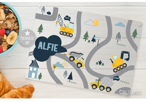 Personalised Acrylic Placemat - Digger | Dollie Graphics