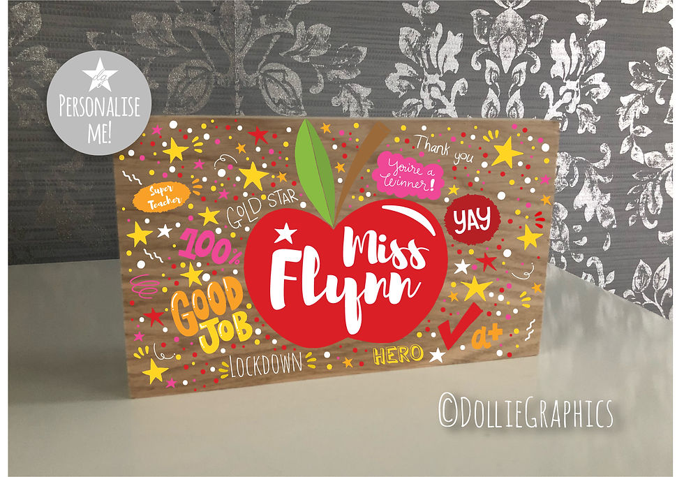 Personalised Teacher Plaque | Dollie Graphics
