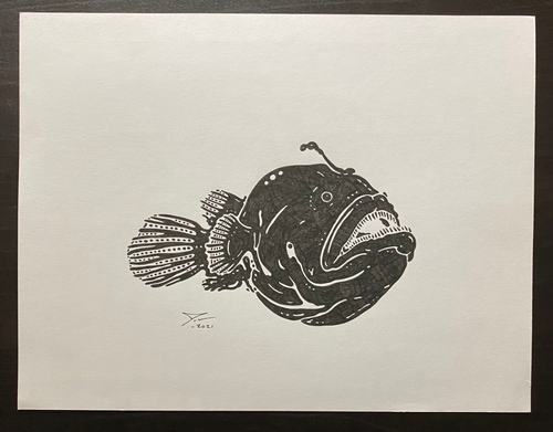 Angler Fish Original Drawing | Shapes In Nature