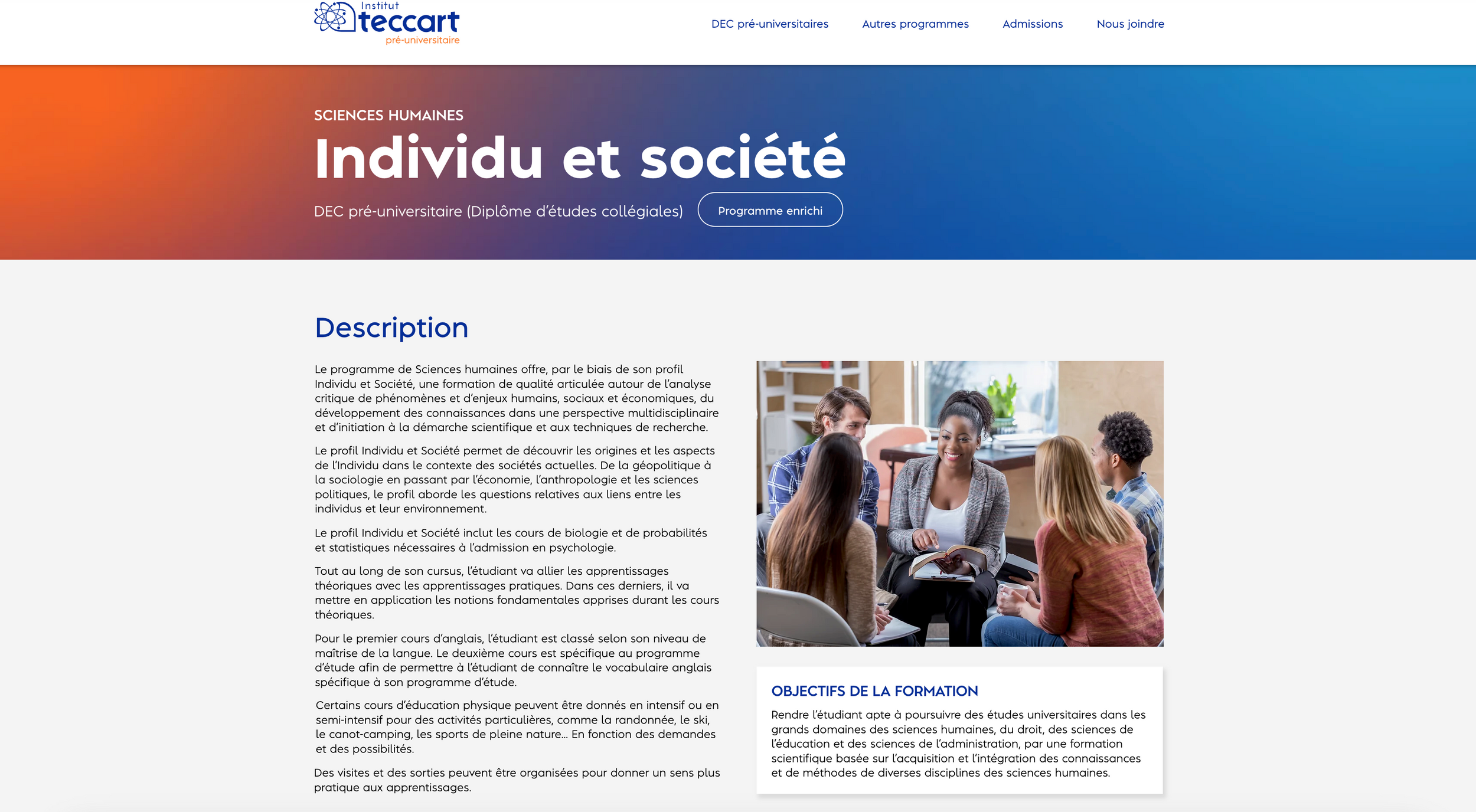 DEC en sciences humaines profil individu et société sur la Rive-Sud de ...