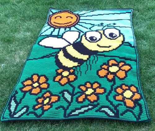 Bumblebee toddler throw | AdO crochet